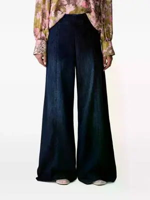Joseph Ribkoff Wide-leg Seamed Jeans - Blue