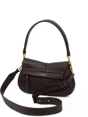 GIANNI CHIARINI Medium Helena Round Pebbled-leather Shoulder Bag - Brown