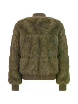 Patrizia Pepe Faux-fur Ribbed-trim Jacket
