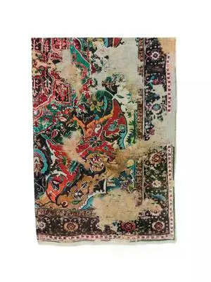 Faliero Sarti Graphic-print Fringed Scarf - Neutrals