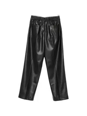 NUDE Elasticated Faux-leather Trousers - Black