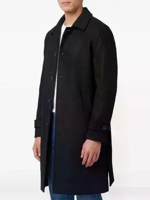 LARDINI Belted Single-breasted Coat - Black