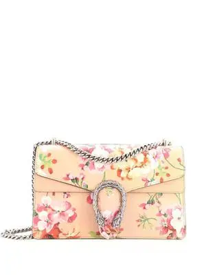 Gucci Dionysus Bag Blooms Print Leather Small Shoulder Bag - Neutrals