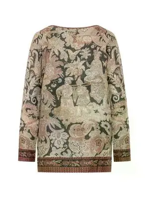 PIERRE-LOUIS MASCIA Aloe Tapestry-print Top - Neutrals