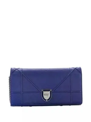 Dior Diorama Croisiere Chain Wallet Grained Calfskin Clutch Bag - Blue