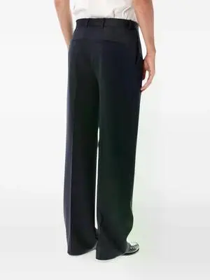 LARDINI Pleated Straight-leg Trousers - Blue