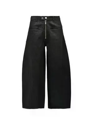 FILTH Waxed Wide-leg Jeans - Black