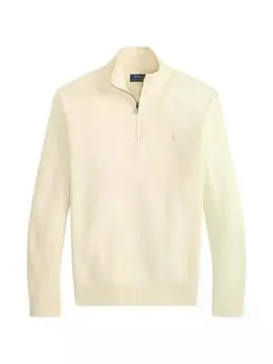 Polo Ralph Lauren Mesh-knit Quarter-zip Sweater - Neutrals