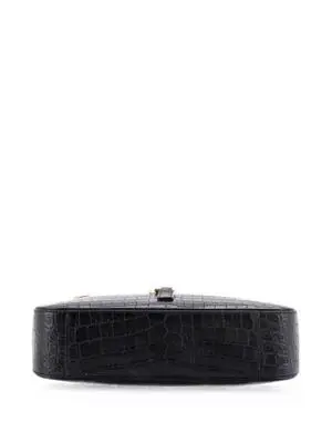 Saint Laurent Le 5 A 7 Crocodile Embossed Leather Small Hobo Bag