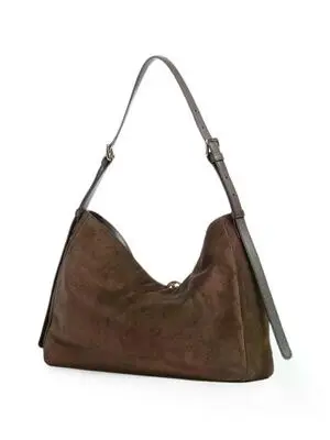 Furla Suede Fringe Shoulder Bag - Brown