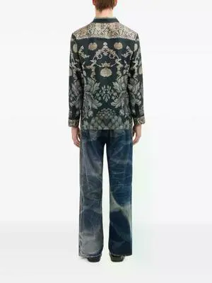 PIERRE-LOUIS MASCIA Aloe Baroque-pattern Silk Shirt