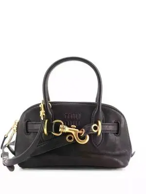 Miu Miu Aventure Leather Mini Tote Bag - Black