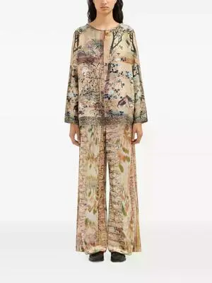 PIERRE-LOUIS MASCIA Aloe Forest-motif Silk Blouse