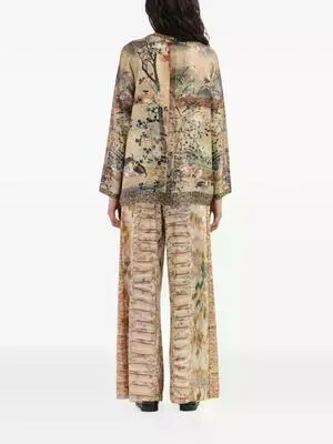 PIERRE-LOUIS MASCIA Aloe Forest-motif Silk Blouse