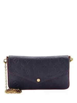 LOUIS VUITTON Monogram Empreinte Leather Felicie Pochette Cross Body Bag - Blue