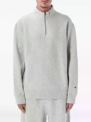 Champion Logo-patch Quarter-zip Sweater - Grey