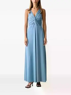 VICOLO Twist-detail Side-slit Maxi Dress - Blue