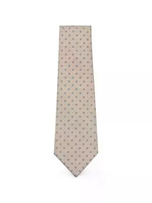 TOMBOLINI Geometric-pattern Tie - Neutrals