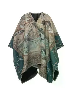 PIERRE-LOUIS MASCIA Pancake Graphic-print Cape - Neutrals