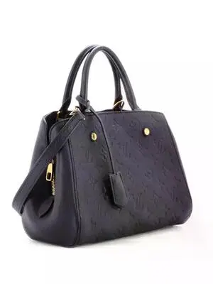 LOUIS VUITTON Montaigne Handbag Monogram Empreinte Leather Bb Satchel - Black