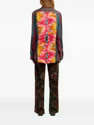 PIERRE-LOUIS MASCIA Aloe Geometric-print Silk Shirt