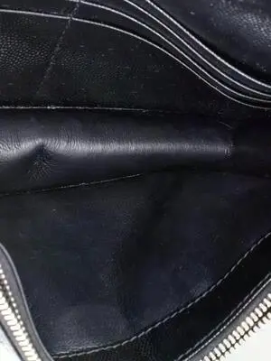 Saint Laurent Classic Monogram Wallet On Chain Matelasse Chevron Leather Small Crossbody Bag - Black