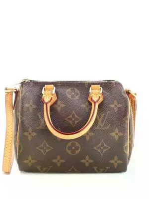 LOUIS VUITTON Speedy Bandouliere Bag Monogram Canvas Nano Crossbody Bag - Brown