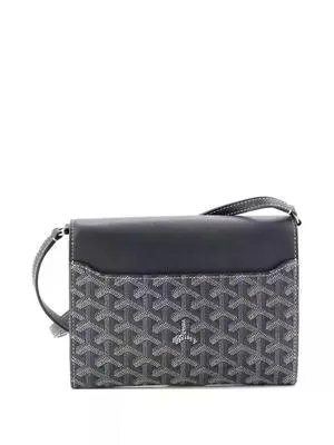 Goyard Chypre Wallet On Strap Coated Canvas With Leather Cross Body Bag - Grey