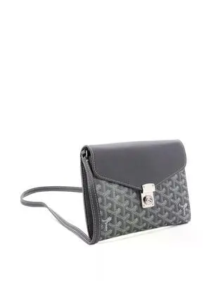 Goyard Chypre Wallet On Strap Coated Canvas With Leather Cross Body Bag - Grey