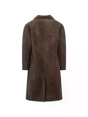 VALENTINI 1972 Shearling-collar Single-breasted Coat