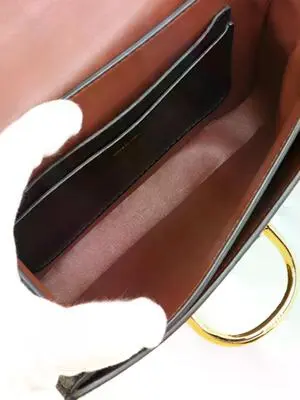 Burberry 2000-2017 Small Goatskin Trimmed House Check Canvas D Ring Crossbody Bag