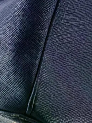 Prada Bicolor Double Zip Lux Saffiano Leather Medium Tote Bag