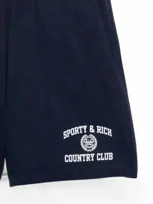 SPORTY & RICH Logo-print Cotton Shorts