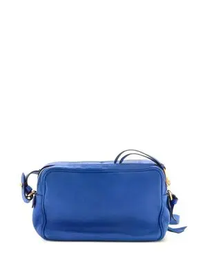 Prada Double Zip Camera Bag Vitello Phenix Medium Cross Body Bag - Blue