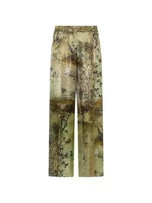 PIERRE-LOUIS MASCIA Botanical-print Wide-leg Trousers
