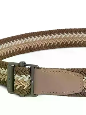 Tommy Hilfiger Braided Horizontal-stripe Belt - Brown