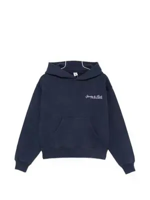 SPORTY & RICH Logo-embroidered Hoodie - Blue