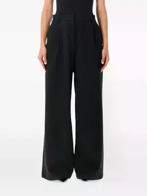 SESSUN Provenco Pleated Wide-leg Trousers - Black