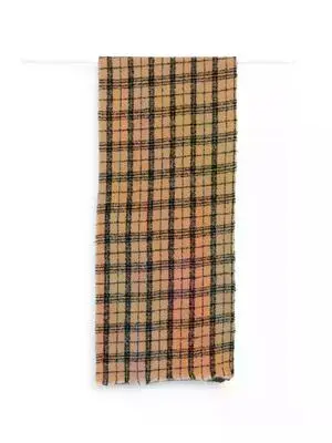 Destin Check Frayed Scarf - Neutrals