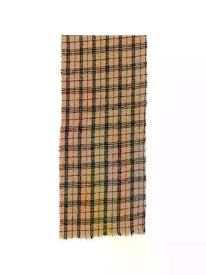 Destin Check Frayed Scarf - Neutrals