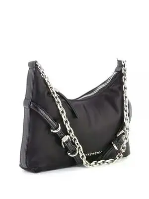 Givenchy Voyou Party Satin With Leather Mini Shoulder Bag - Black