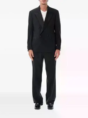 LARDINI Double-breasted Peak-lapel Suit - Black