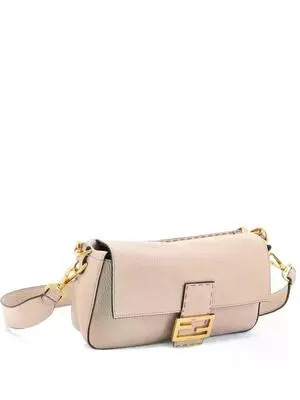 Fendi Selleria Baguette Nm Bag Leather Medium Shoulder Bag - Neutrals