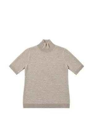 Max Mara High-neck Short-sleeved Sweater - Neutrals