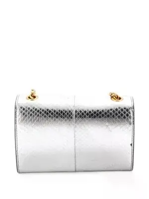 Saint Laurent Classic Monogram Tassel Python Embossed Leather Small Crossbody Bag