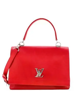 LOUIS VUITTON Lockme Ii Handbag Leather Satchel - Red