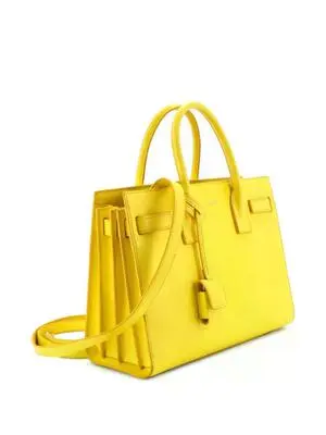 Saint Laurent Sac De Jour Leather Tote Bag - Yellow