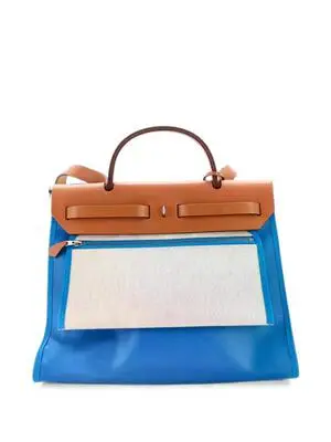 Hermès Herbag Zip Berline Vache Canvas And Leather 31 Shoulder Bag