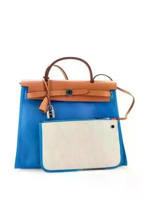 Hermès Herbag Zip Berline Vache Canvas And Leather 31 Shoulder Bag