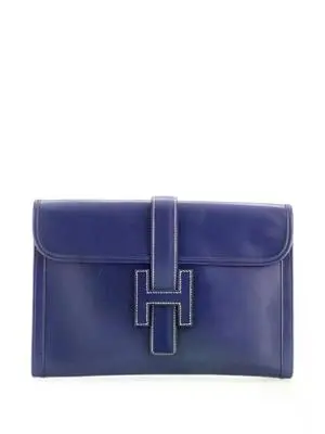 Hermès Jige Box Calf Pm Clutch Bag - Blue